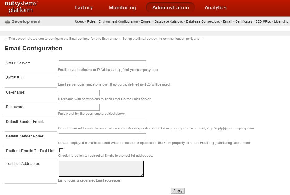 OutSystemsの画面からメールを送信する手順